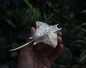 Vintage Brass Stingray Fish Statue Brass Manta Ray Animal Figurine for ...