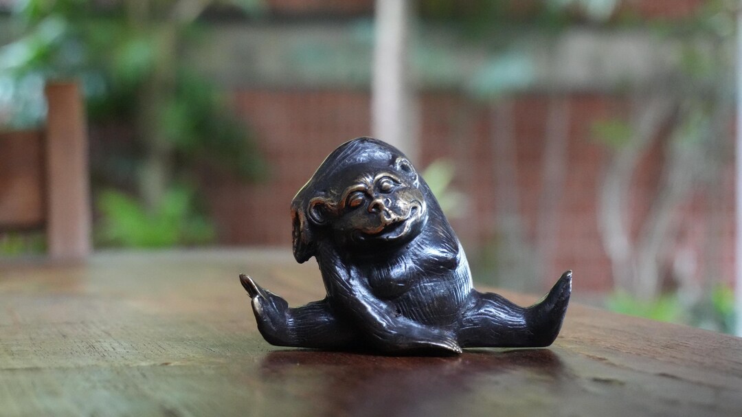 Vintage Brass Monkey Yoga Statue - Antique Brass Monkey Statue for ...