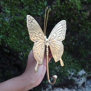 Vintage Solid Brass Butterfly Hook Butterfly Hook Wall Decor Cloth Keys ...