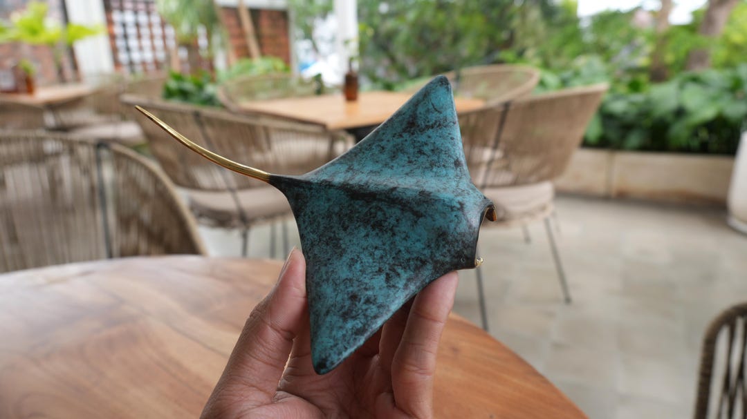 Vintage Brass Stingray Statue: Gold Manta Ray Figurine - Etsy