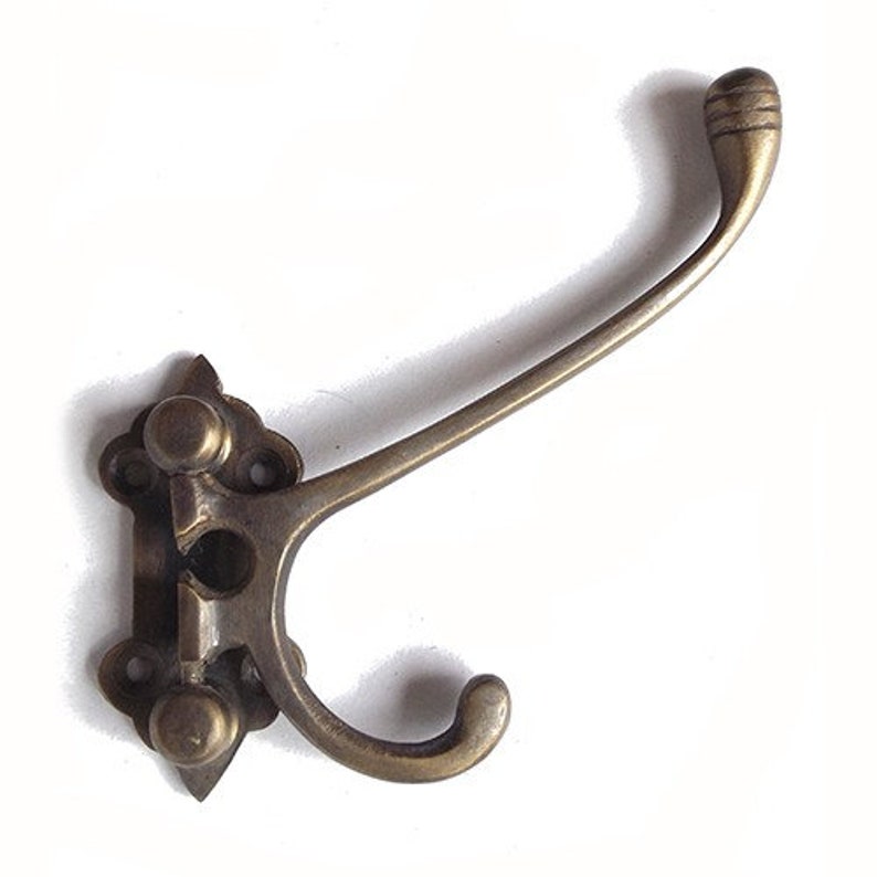 5 Piece Heavy Solid Brass Hooks Vintage Antique Brass Hook - Etsy