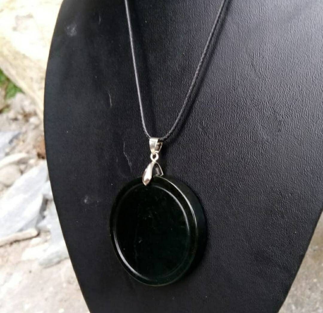 Handmade Pendant Liontin Black Jade Stone Original Black - Etsy UK