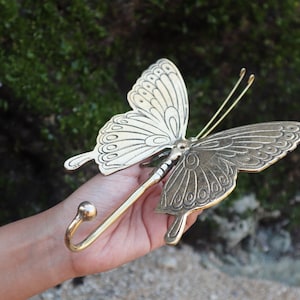 Vintage Solid Brass Butterfly Hook Butterfly Hook Wall Decor Cloth Keys ...