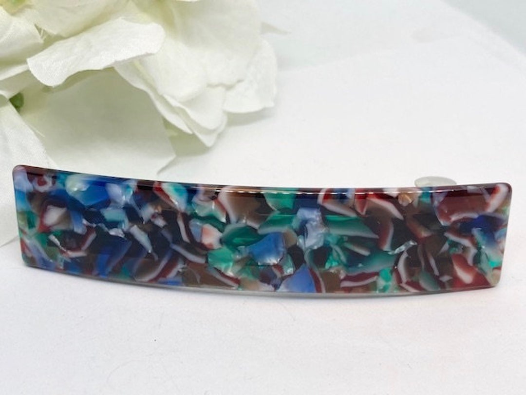 Eloise Premium Mid Size Acetate Hair Barrette Clip, Hair Barrette Slide ...