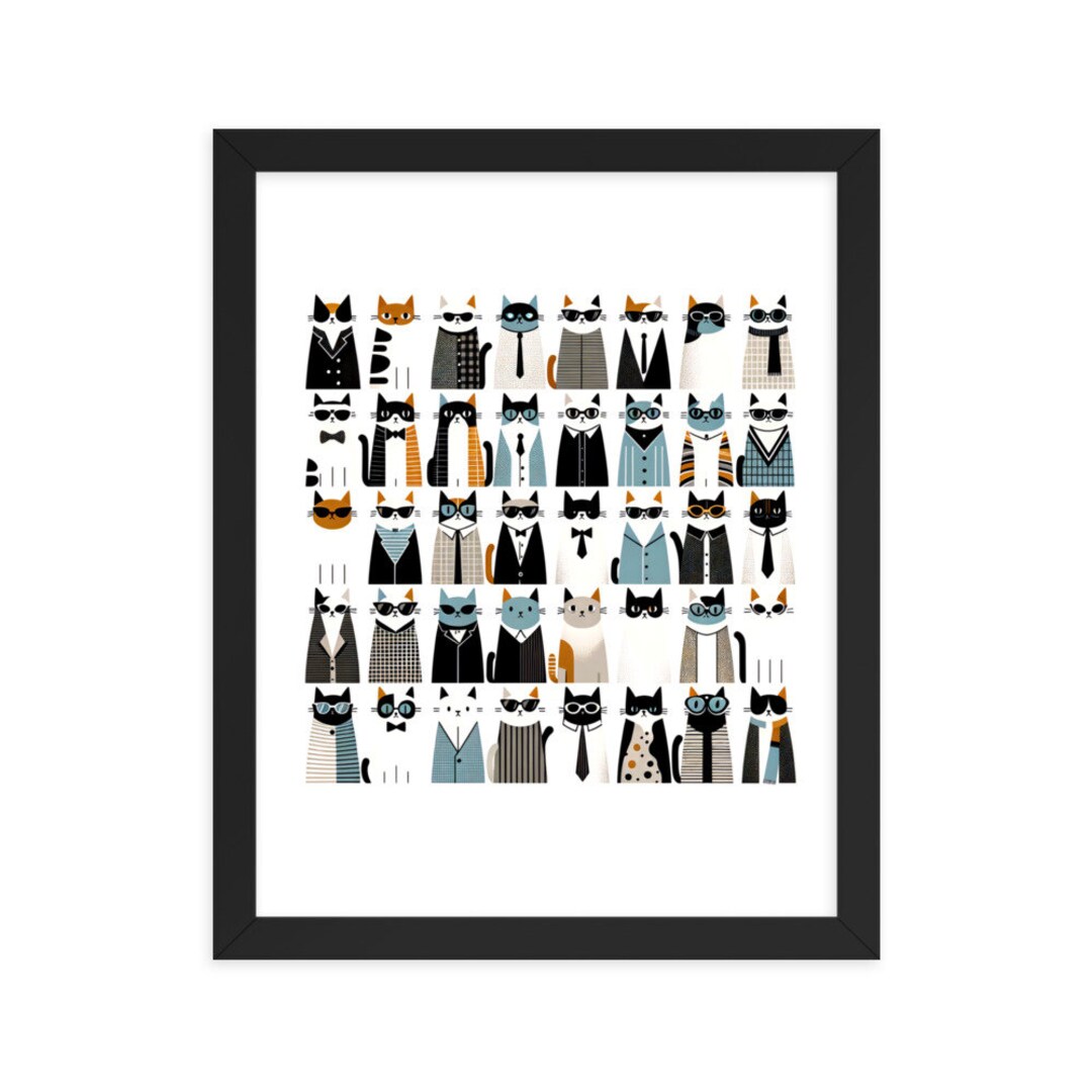 Feline Fashionistas: the Catwalk Collection Cat Art - Etsy
