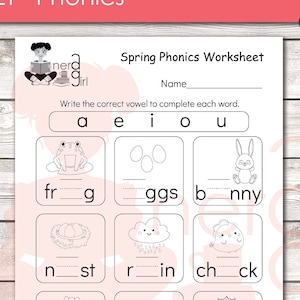 Phonics Worksheet Spring Phonics Worksheet, Vowels, Phonics, Worksheet ...