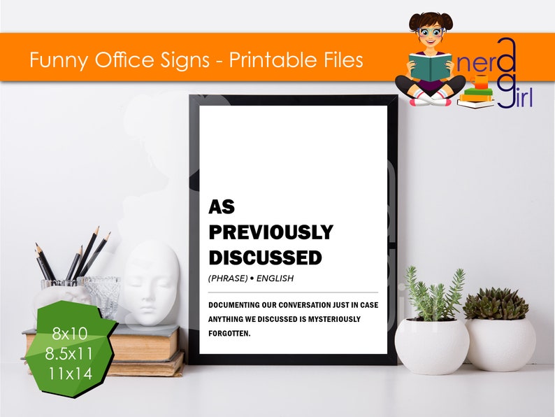 3 Funny Office Signs Printable as Previously Discussed Sign - Etsy