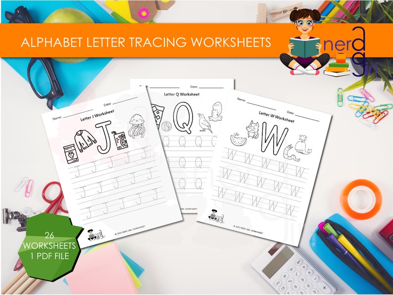 26 Printable Uppercase Alphabet Tracing Worksheets. Preschool ...