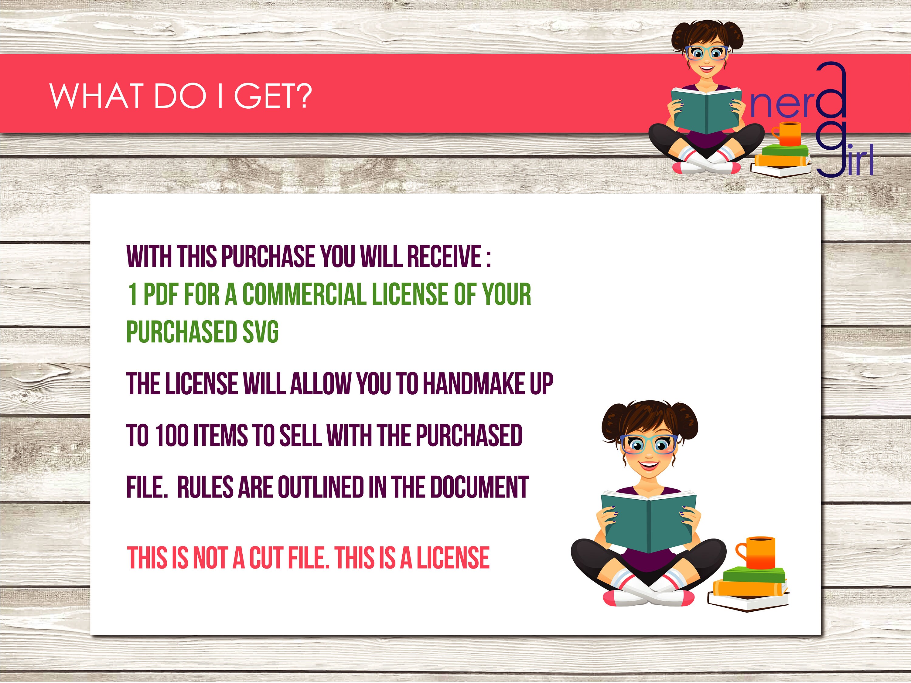 Commercial License for Nerd Girl SVG Cut Files, Tshirt Design, Svg ...