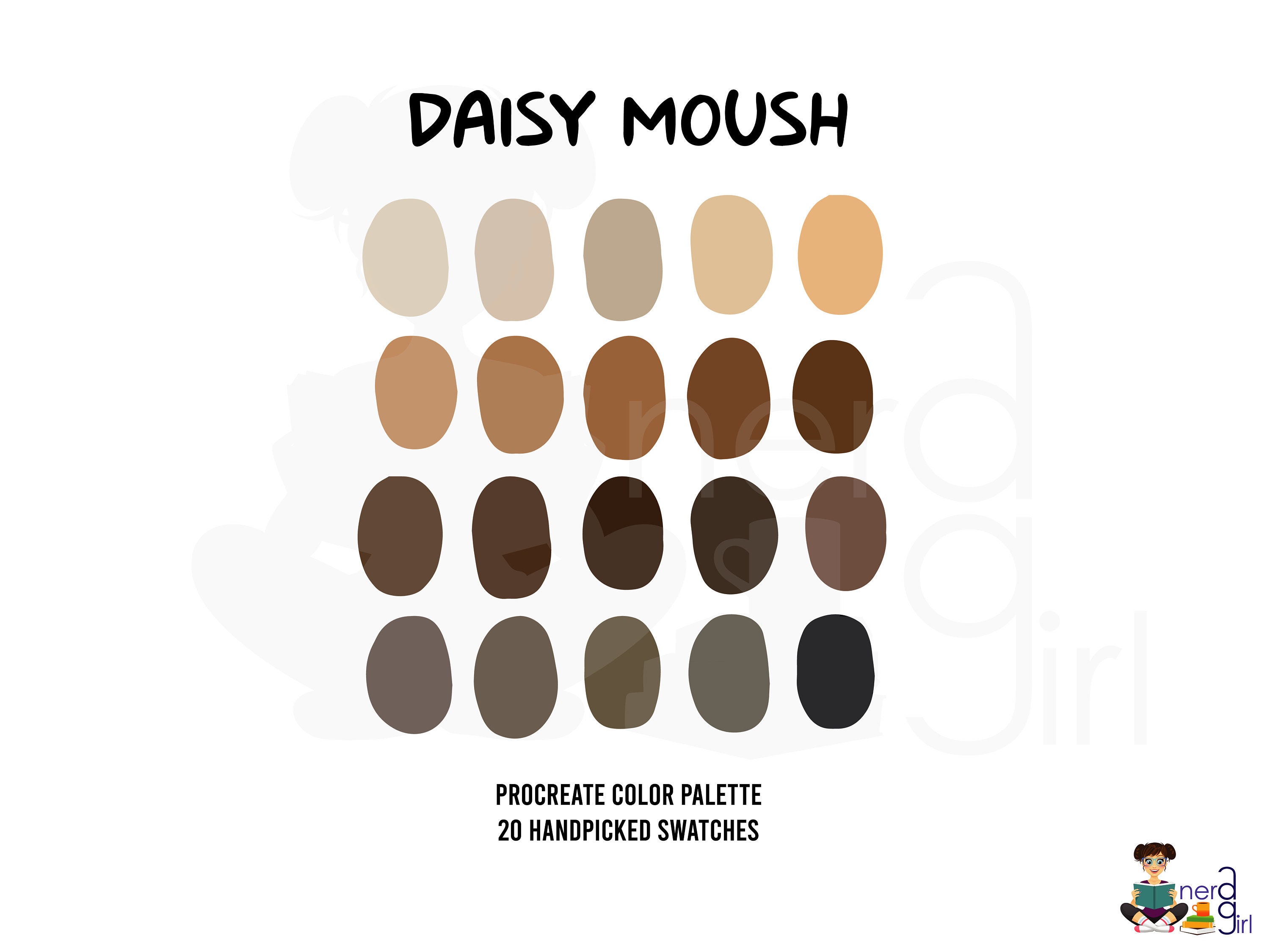 Daisy Moush, Procreate Color Palette, Puppy Themed Color Swatches, iPad ...