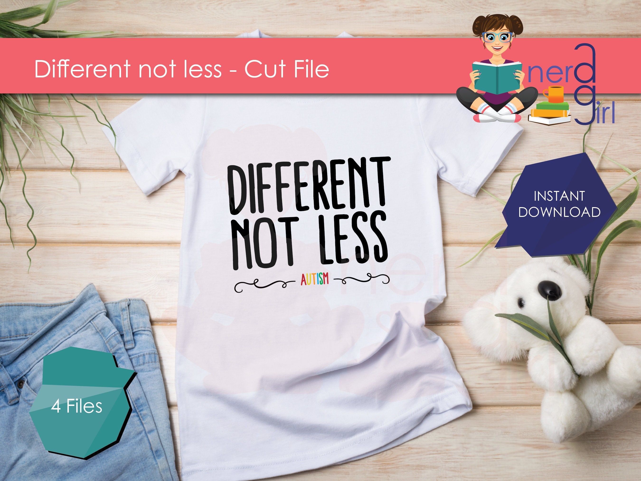 Different Not Less-autism SVG Cut Files, Autism, Dxf, Png, Jpg, Svg ...