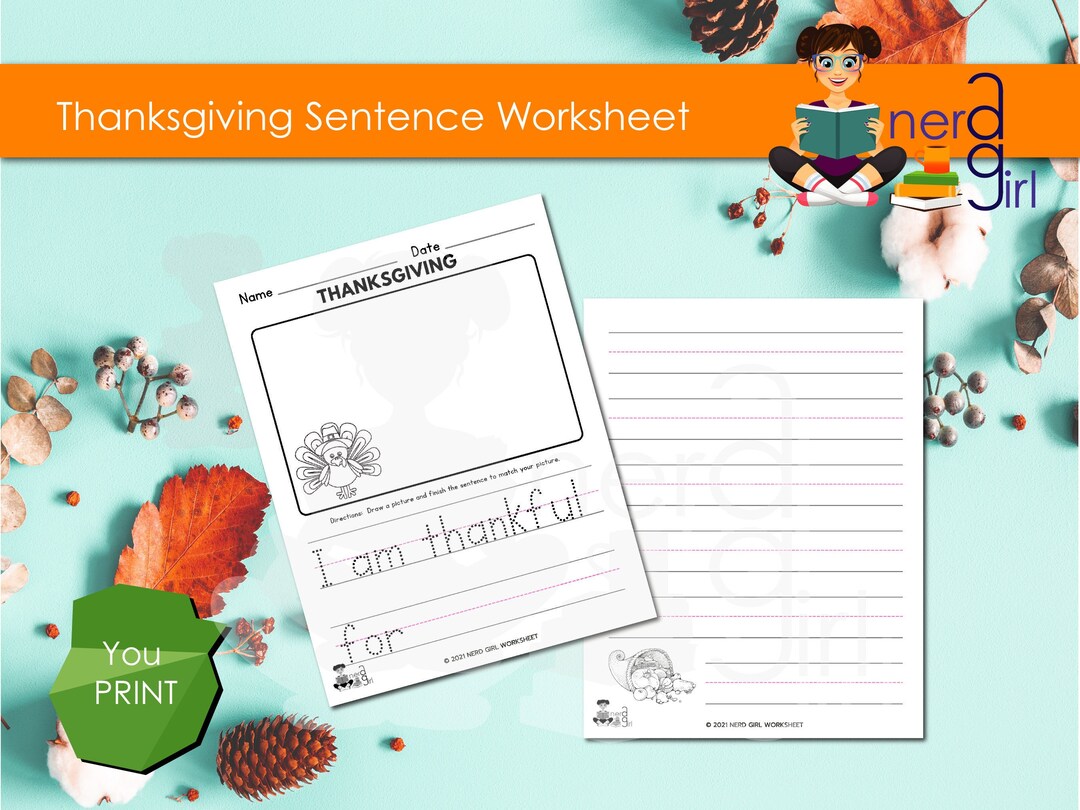 Thanksgiving Sentence Worksheet Thanksgiving, Worksheet, Homeschool ...