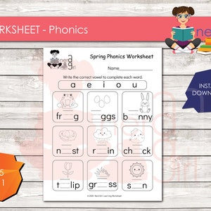 Phonics Worksheet Spring Phonics Worksheet, Vowels, Phonics, Worksheet ...