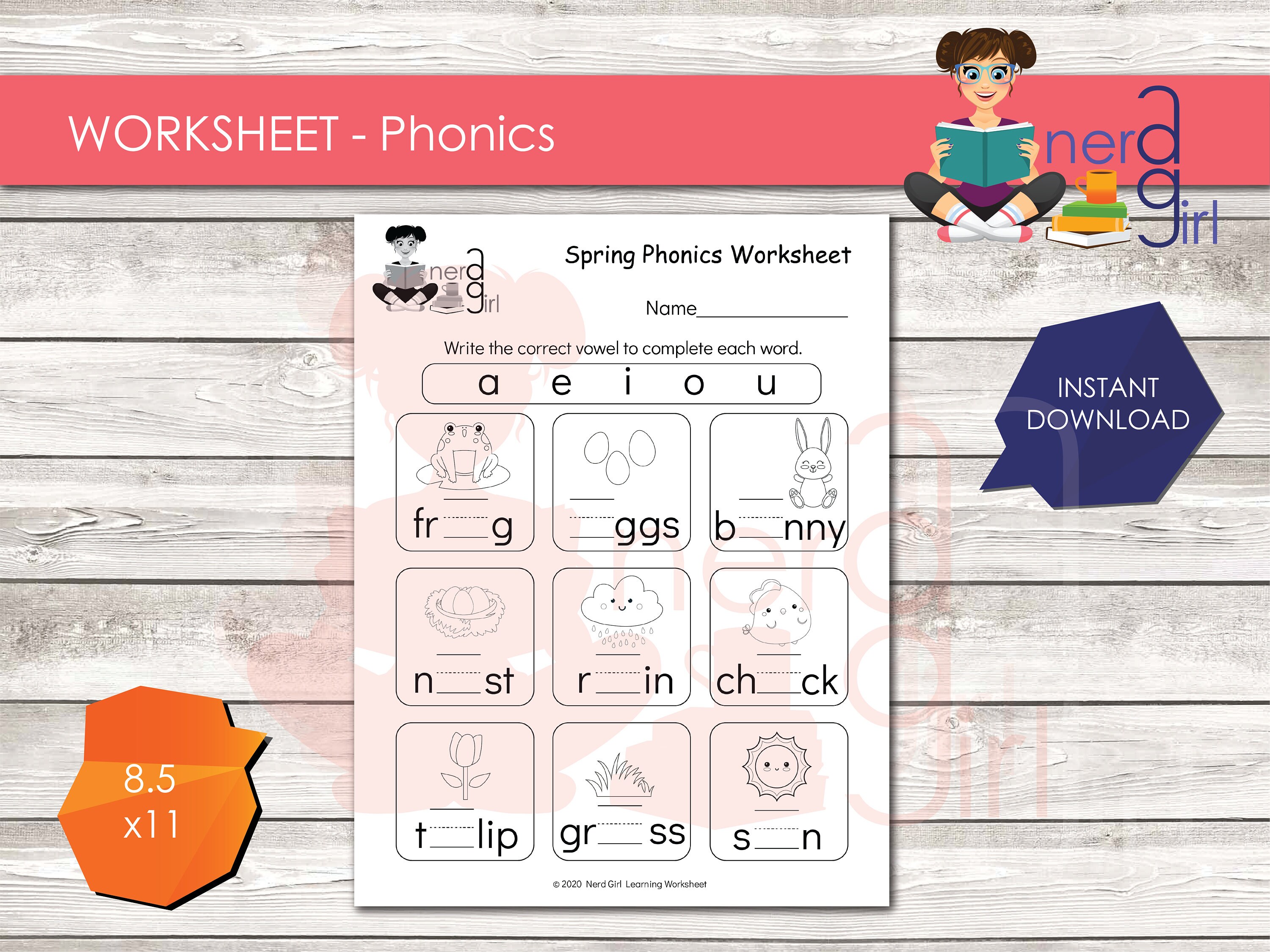 Phonics Worksheet Spring Phonics Worksheet, Vowels, Phonics, Worksheet ...