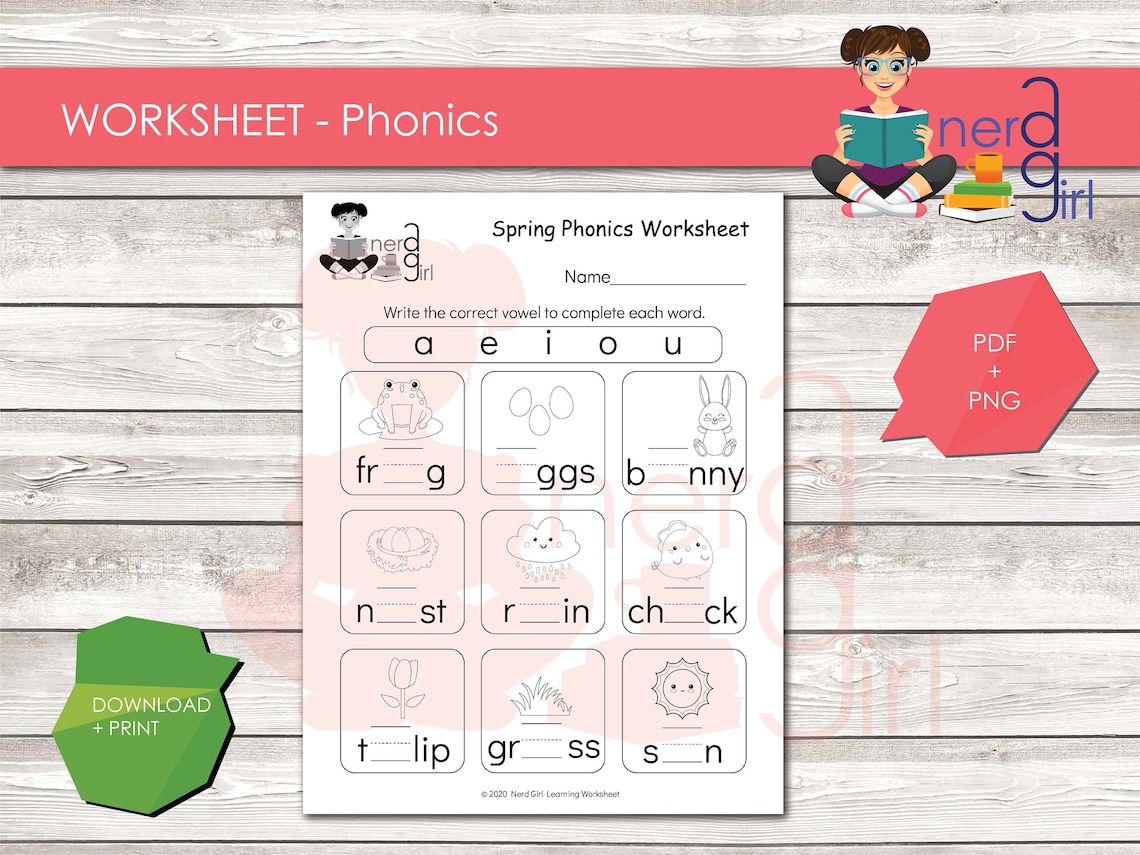 Phonics Worksheet Spring Phonics Worksheet, Vowels, Phonics, Worksheet ...