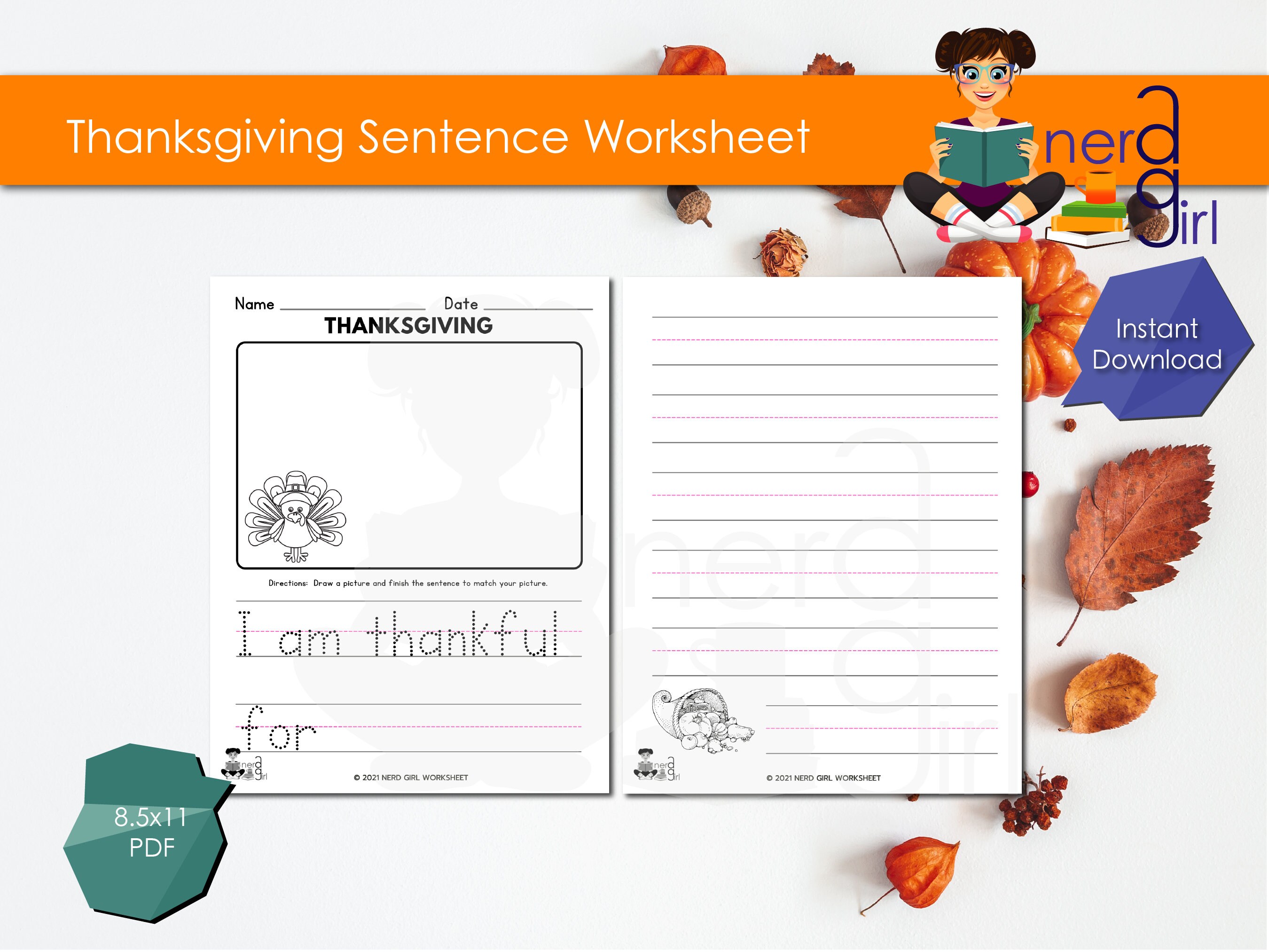 Thanksgiving Sentence Worksheet Thanksgiving, Worksheet, Homeschool ...