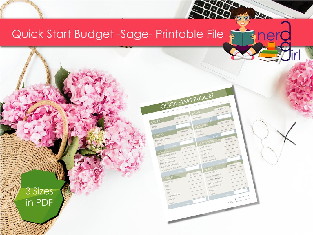 Quick Start Budget Printable Monthly Budget Paycheck Budget Planner A5 ...