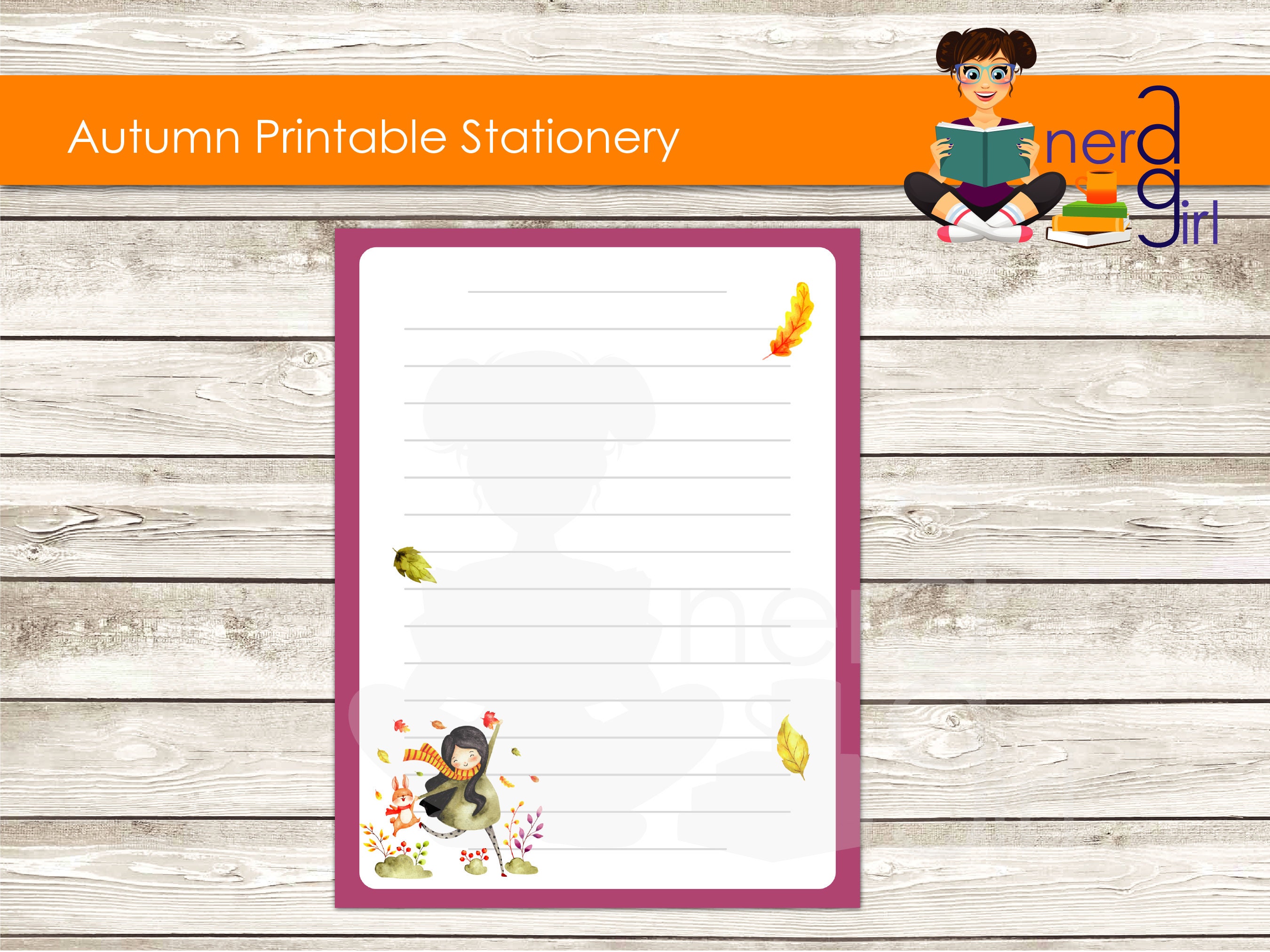 Autumn Printable Stationery, You Print, Fall Stationery, Autumn Leaves ...