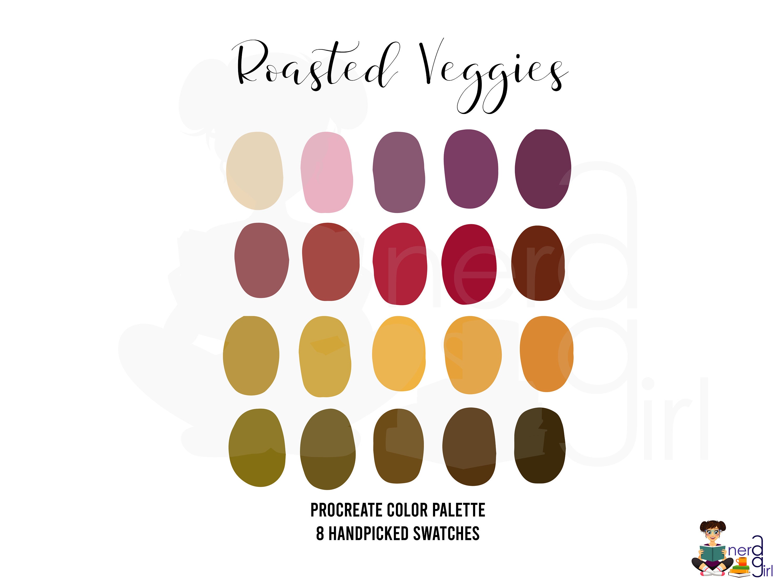 Roasted Veggies, Procreate Color Palette, Vegetable Themed Color ... Roasted Veggies, Procreate Color Palette, Vegetable Themed Color ...