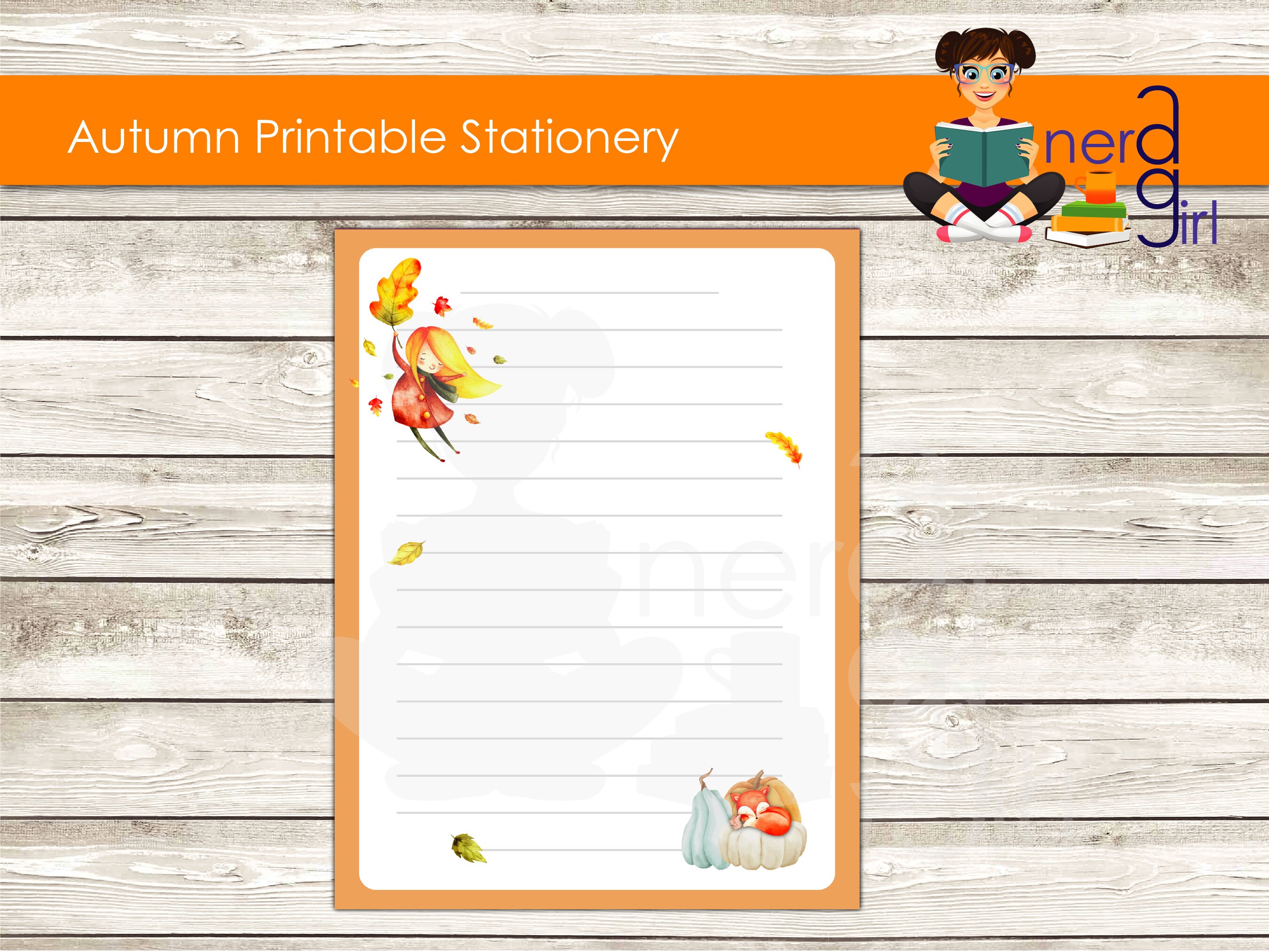 Autumn Printable Stationery, You Print, Fall Stationery, Autumn Leaves ...