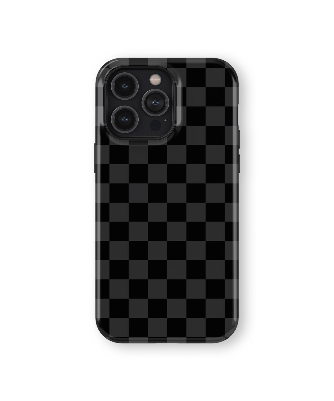 BLACK AND GREY Checkers Phone Case iPhone 15/14/13/12/11 Pro Max ...