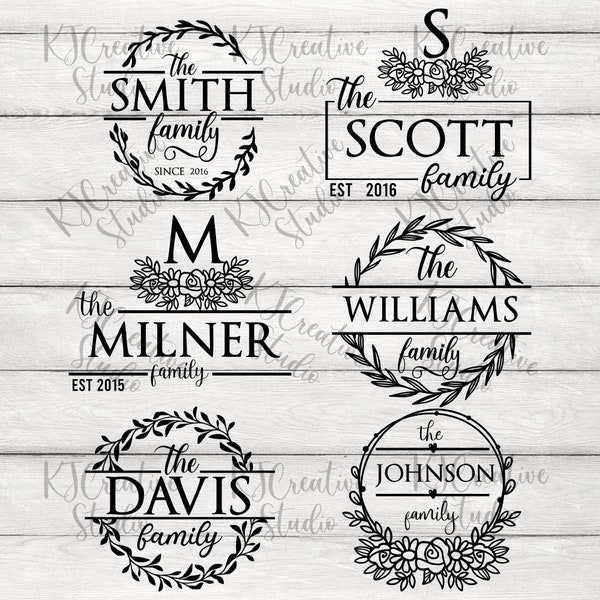 Family Name Initial Svg - Etsy