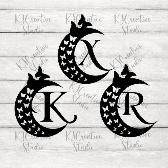 Half Moon Split Monogram Alphabets Font Individual Letters - Etsy India
