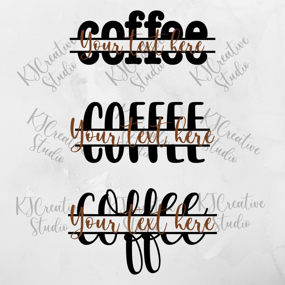 3 Coffee Split Monogram Svg/png/dxf, Coffee Bundle Svg, Circle Monogram ...