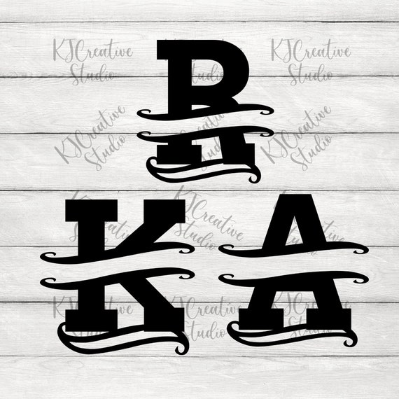 Alphabet Split Monogram SVG/PNG/DXF Split Monogram Frame | Etsy