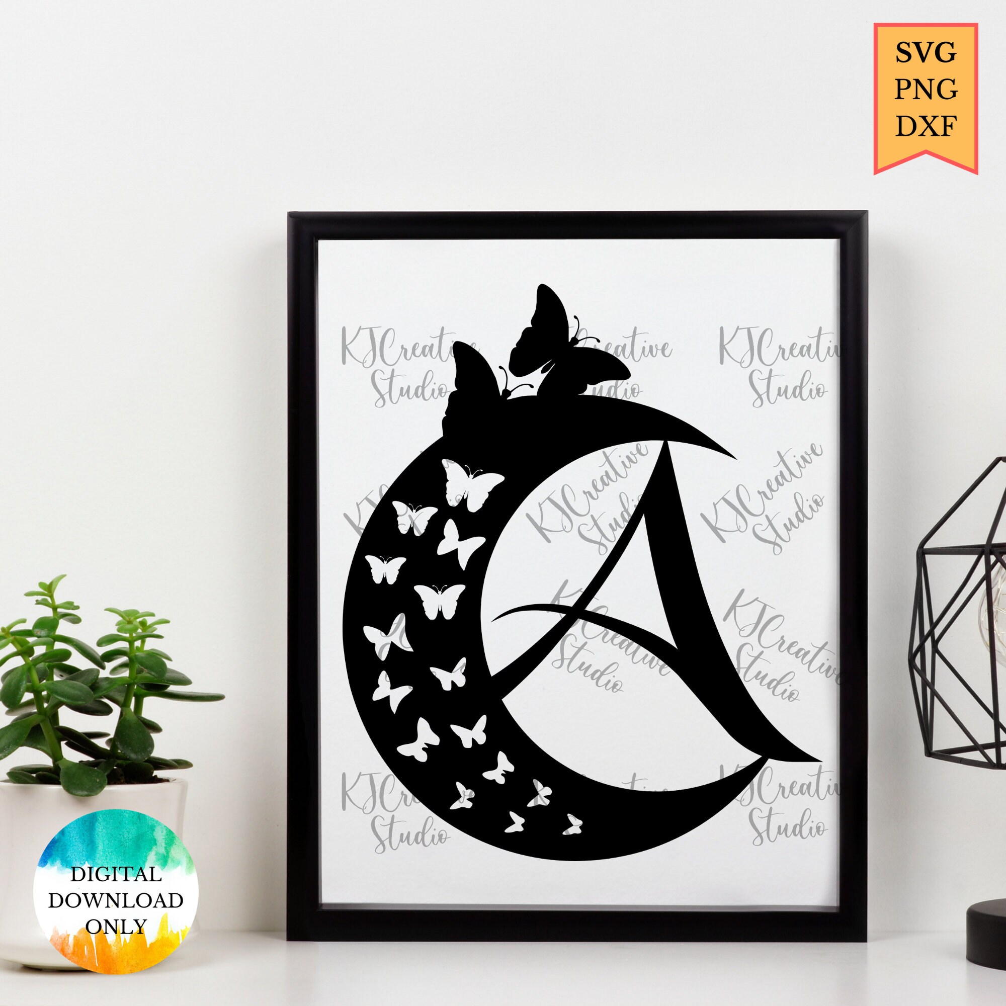 Half Moon Split Monogram Alphabets Font Individual Letters | Etsy