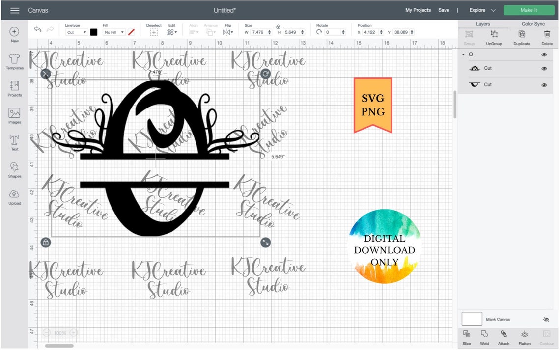 Split Monogram SVG/PNG - Split Monogram Frame Alphabet With Floral ...