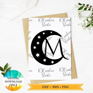 Half - Moon Split Monogram Alphabets Font Individual Letters With Stars ...