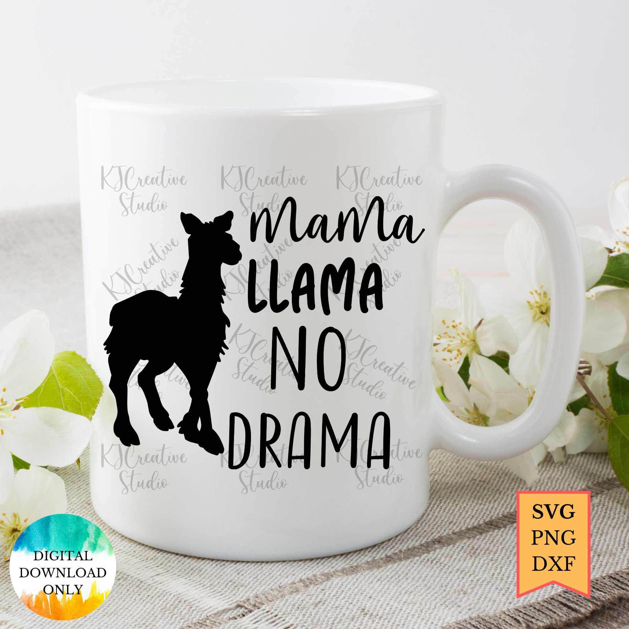 Mama Llama No Drama SVG, Funny Llama SVG, Cute Llama, Mama Llama ...