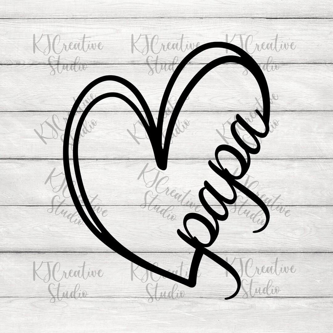 Papa With Heart Svg - Papa Life Svg - Girl Dad Svg - Bonus Dad Svg- Dad ...