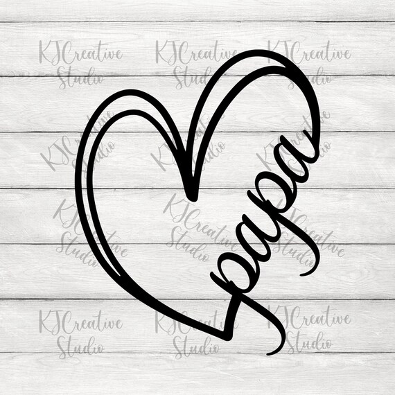 Papa With Heart Svg Papa life svg Girl Dad Svg Bonus Dad | Etsy