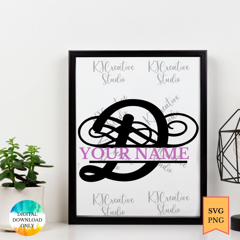 Alphabet Swirl Split Monogram Svg/png/dxf-split Monogram Frame Alphabet ...