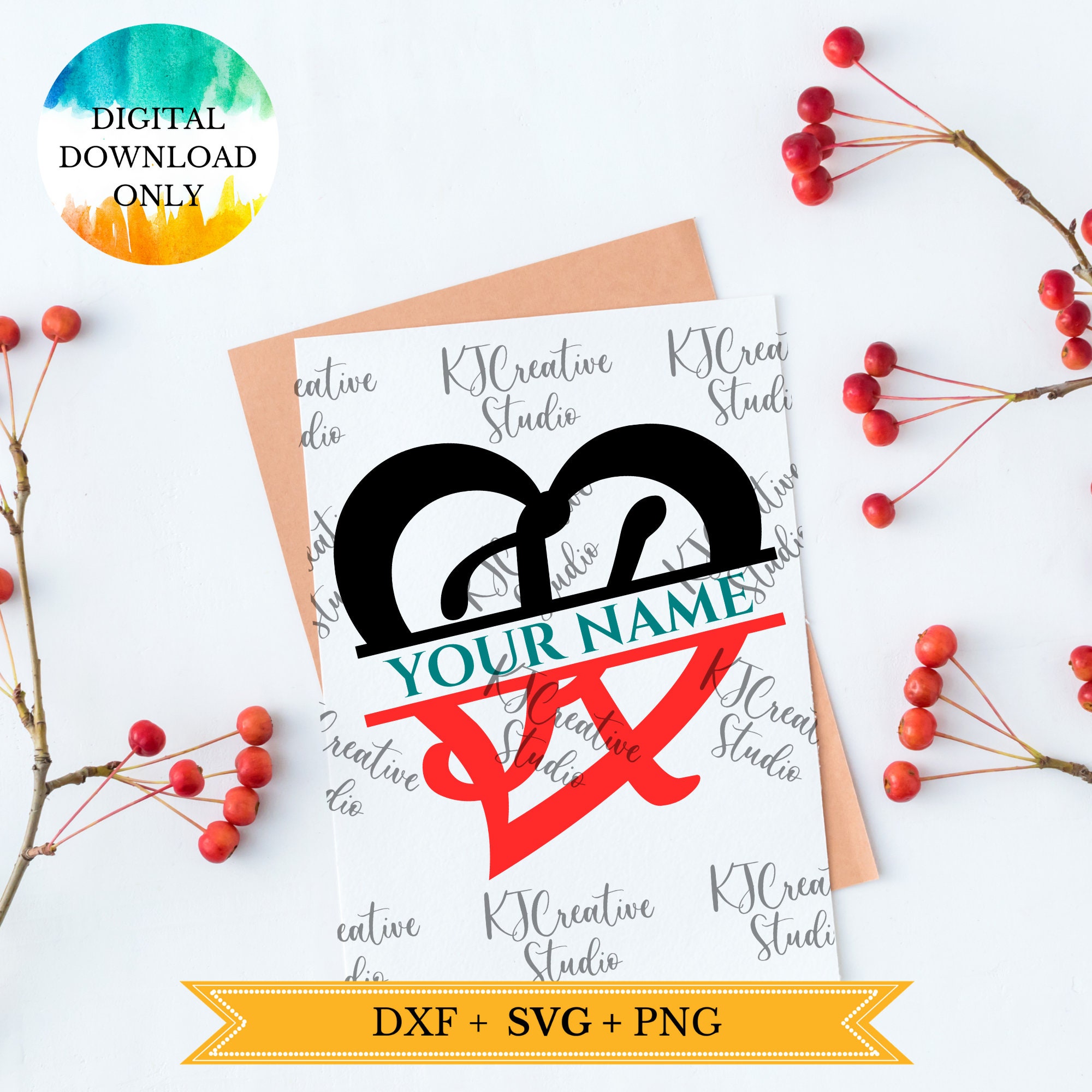 Heart Split Alphabet Monogram Bundle SVG PNG DXF Love | Etsy