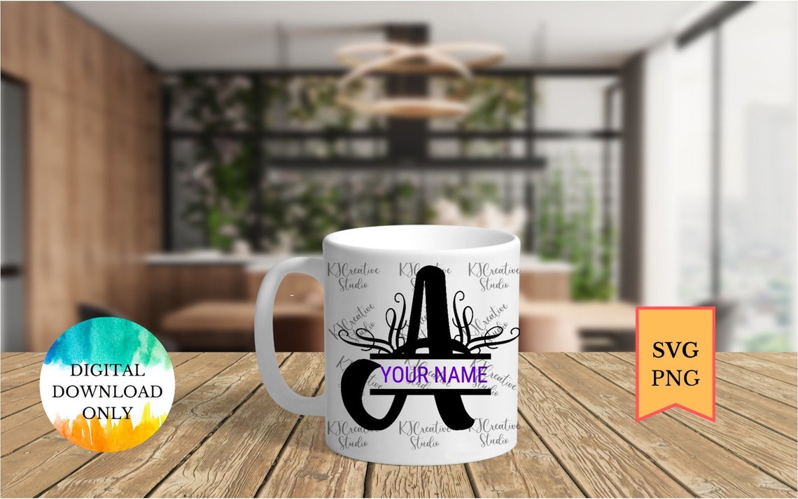 Split Monogram SVG/PNG - Split Monogram Frame Alphabet With Floral ...