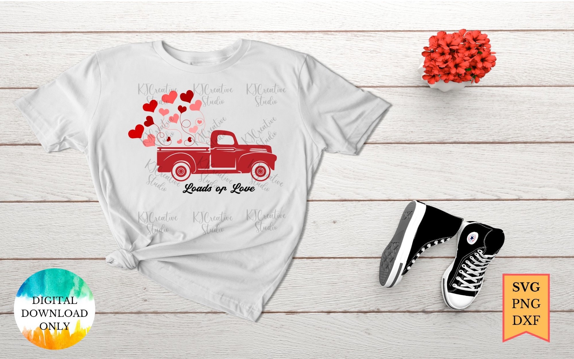 Valentines Red Truck With Loads of Love Svg/png/dxf - Etsy