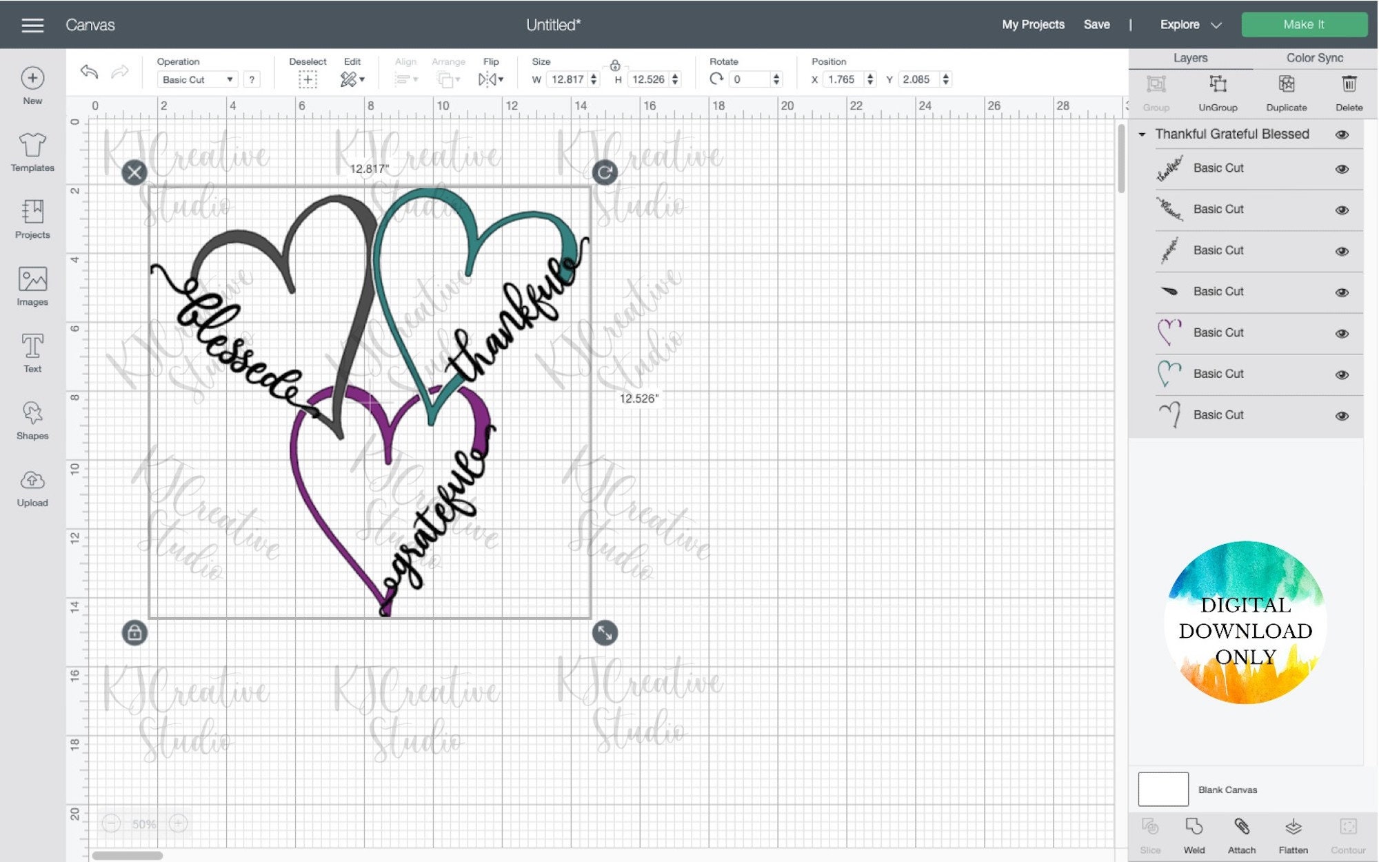 Thankful Grateful Blessed Family Home Script Word SVG PNG - Etsy