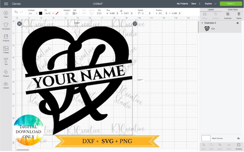 Heart Split Alphabet Monogram Bundle SVG | PNG | DXF - Love Heart Svg ...