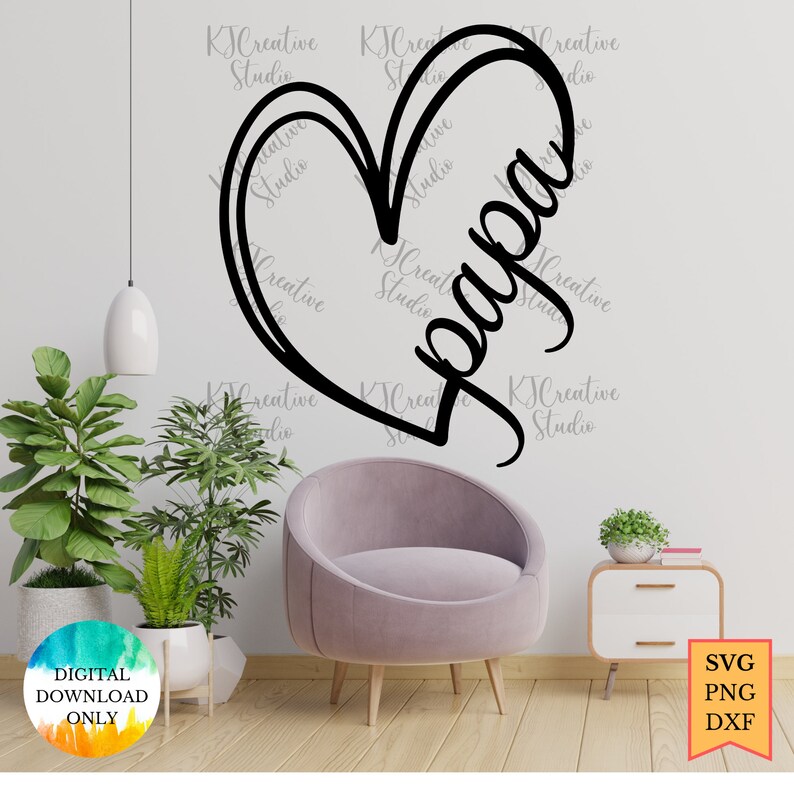 Papa With Heart Svg Papa life svg Girl Dad Svg Bonus Dad | Etsy