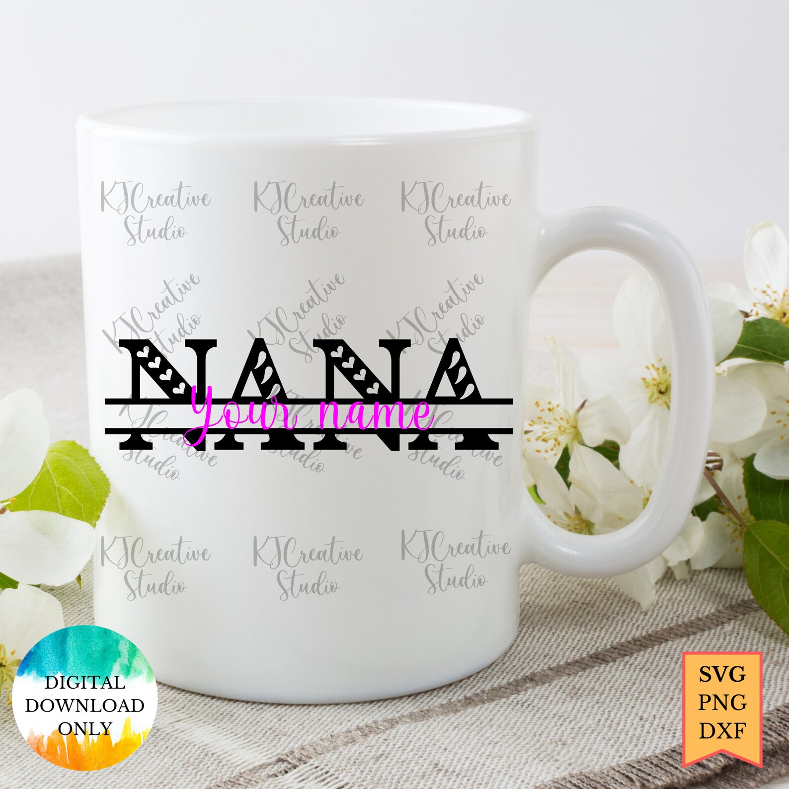 Nana Split Monogram Svg - Nana Svg - Nana Monogram Svg - Nana With ...