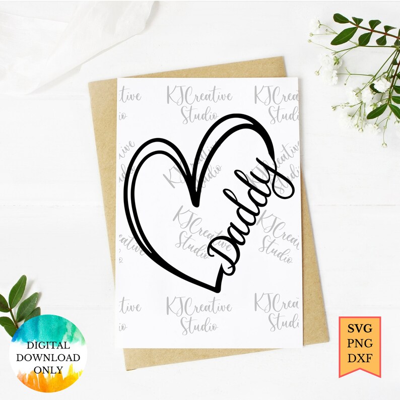 Daddy With Heart Svg Girl Dad Svg Bonus Dad Svg Dad - Etsy