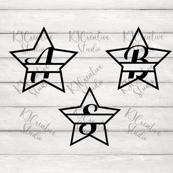 Star Split Monogram - Etsy