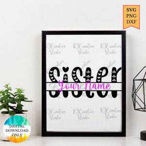 Sister Split Monogram - Sister Squad Svg - Little Sister Biggest Fan ...