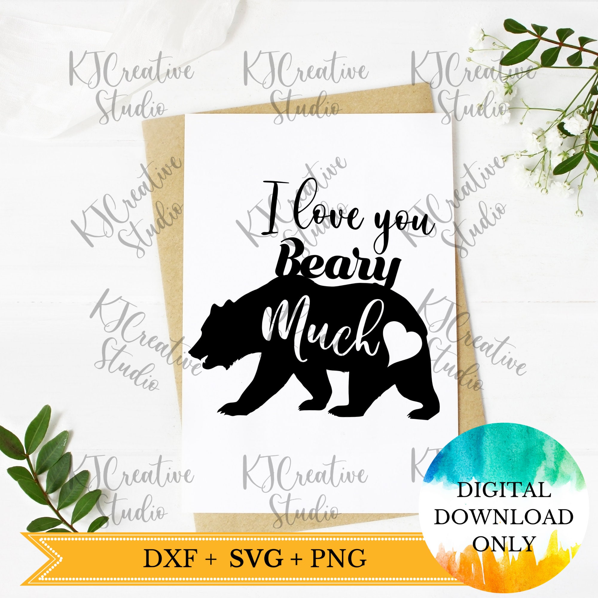 I Love You Beary Much SVG Instant Download Funny pun love | Etsy