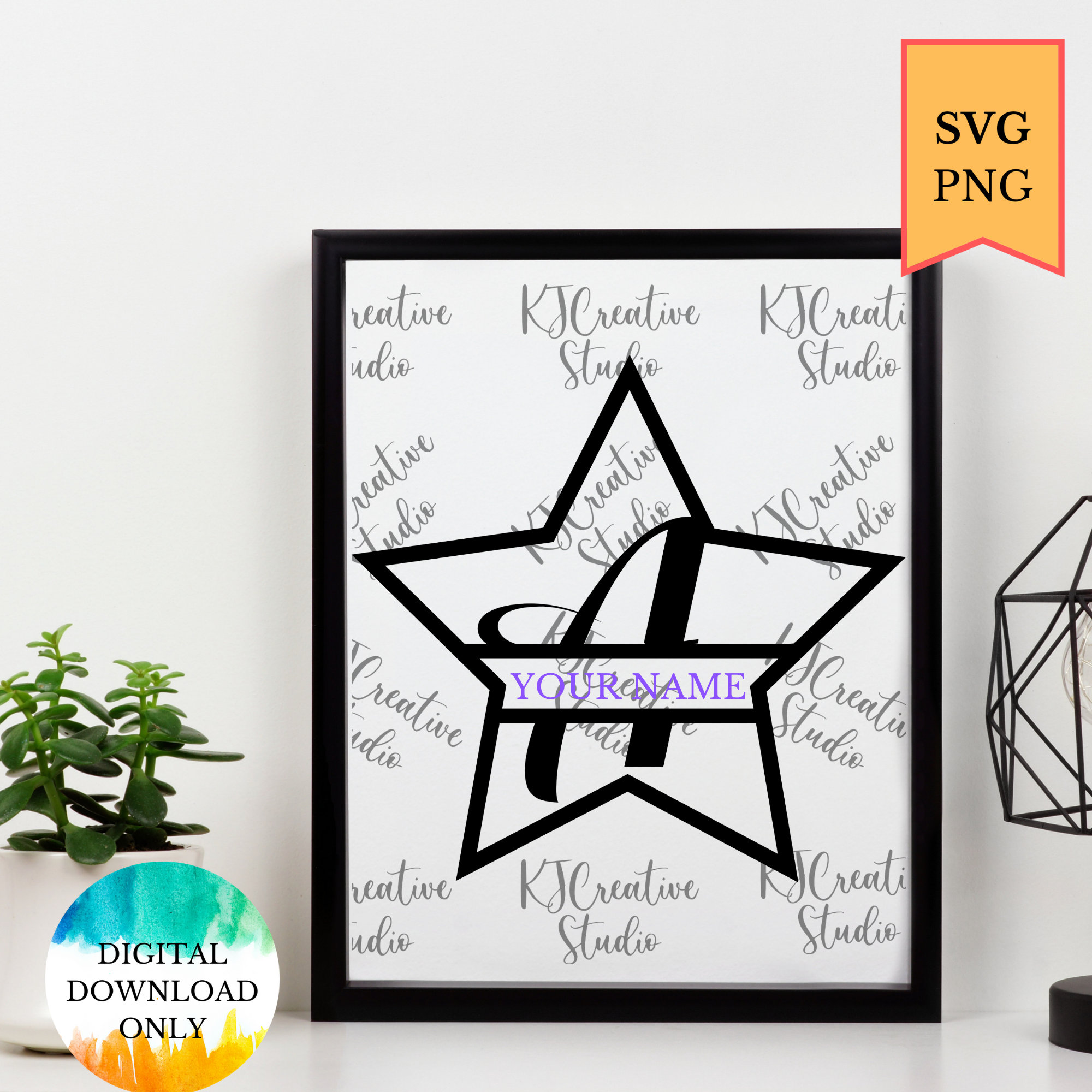 Star Shape Split Monogram SVG/PNG Split Monogram Frame - Etsy