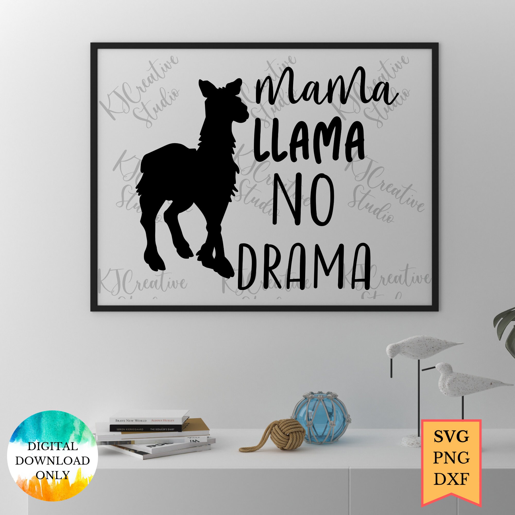 Mama Llama No Drama SVG Funny Llama SVG Cute Llama Mama - Etsy