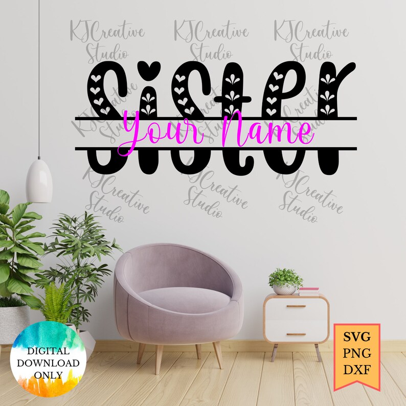 Sister Split Monogram Sister Squad Svg Little Sister | Etsy